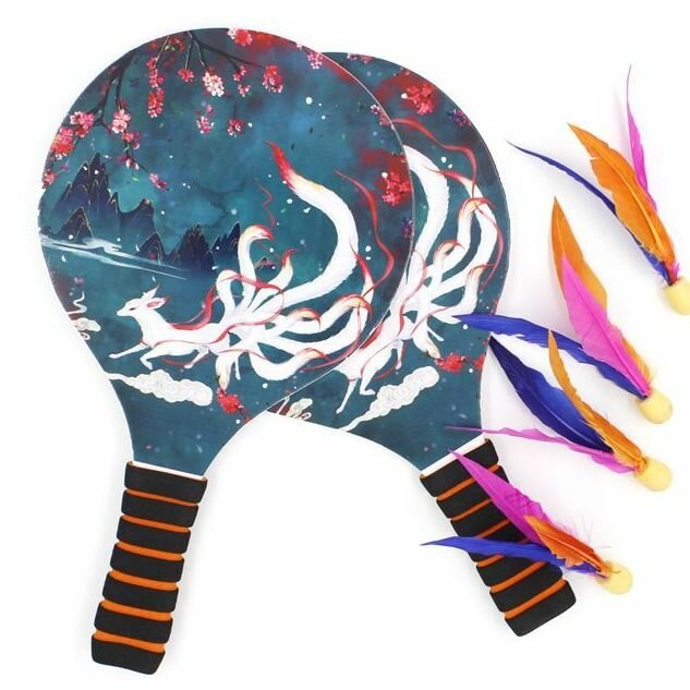 Высококачественная аутентичная бадминтонная ракетка Aokang, новая модель, набор для родителей и детей, из массива дерева, с тремя волосами, девятихвостый лис Дажи