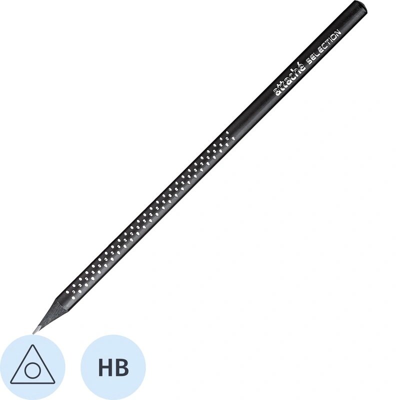 Карандаш чернографитный Attache Selection Prime, б/ласт, HB, черн. корп. в точку