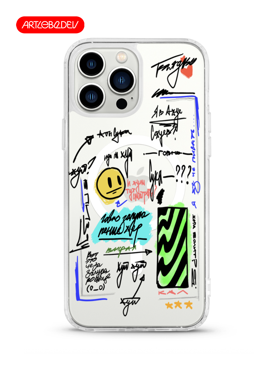 Чехол "Заметки" для Apple iPhone 15 Pro Max от студии Артемия Лебедева