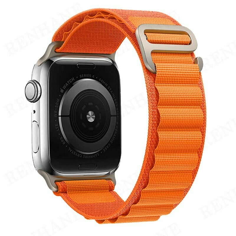 Тканевый ремешок для смарт-часов Apple Watch Series 1-10 и SE 38mm , 40mm , 41mm / Нейлоновый браслет Альпийская петля ремень для умных часов Эпл Вотч запасной ремешок аксессуар для умных часов