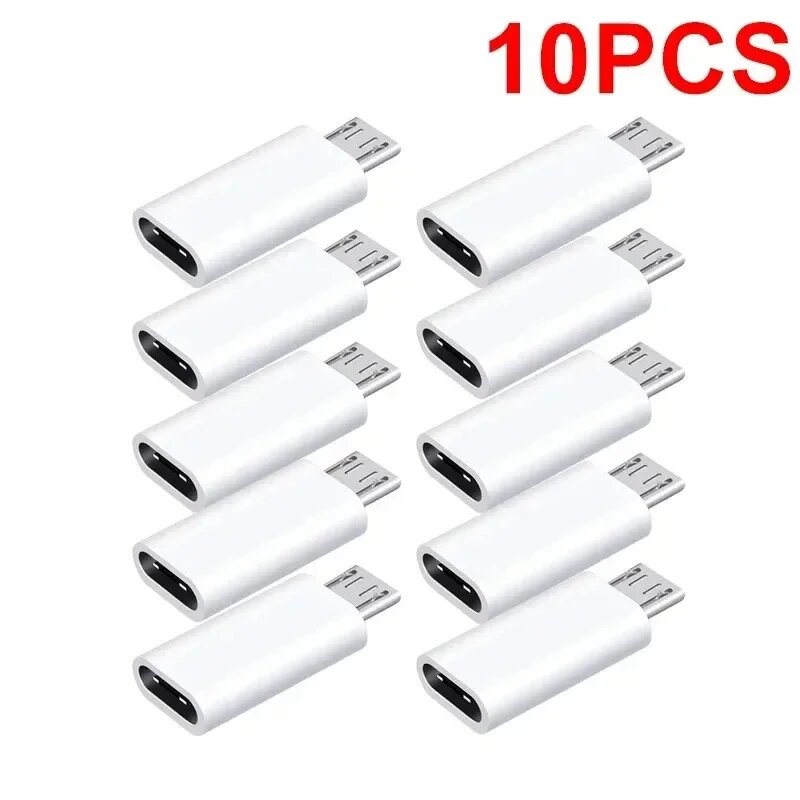 Переходник USB типа C «мама» на микро-USB «папа» Тип-C Зарядное устройство Micro USB 10Pcs White