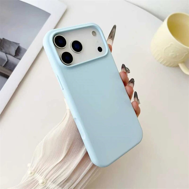 Тонкий Жидкий Силиконовый Магнитный Чехол Для iPhone С iPhone 15 Pro Max, Голубой, SKY BLUE