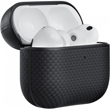 Чехол Pitaka из арамидного волокна и кожи для AirPods Pro 3, Black