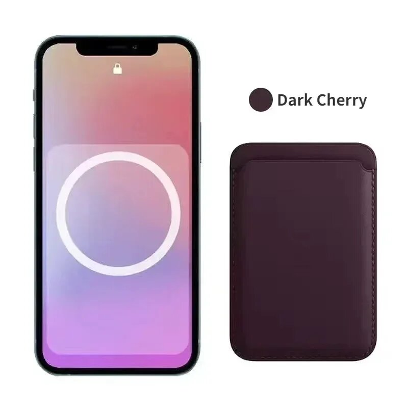Кожаный картхолдер Magsafe Dark Cherry для iPhone
