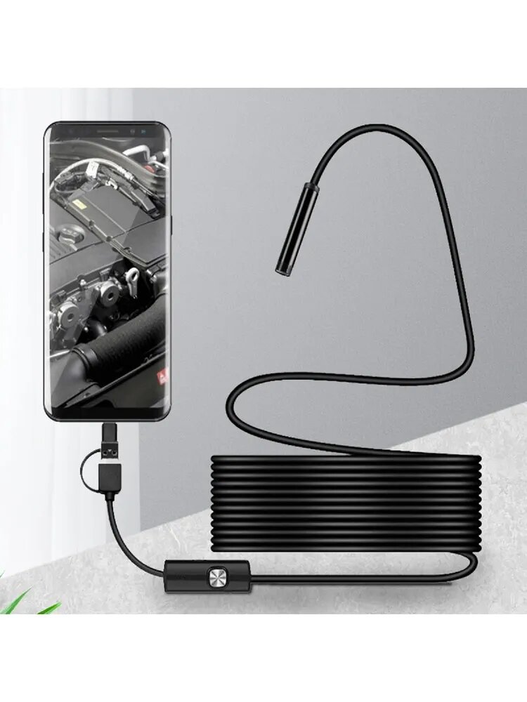 USB 3 в 1 Эндоскоп Гибкая камера, диаметром 5,5 мм провод 1м