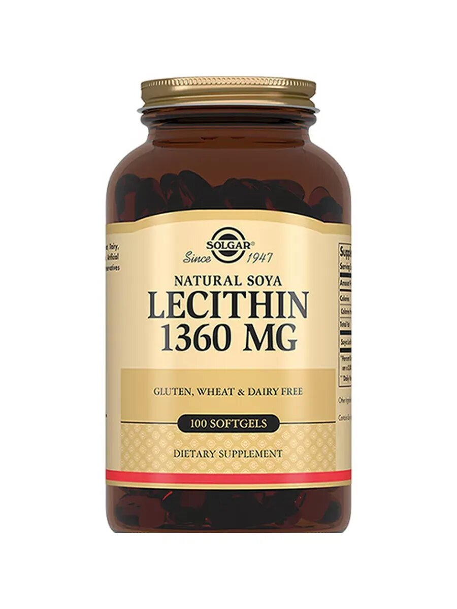 Натуральный соевый лецитин, 100 капсул