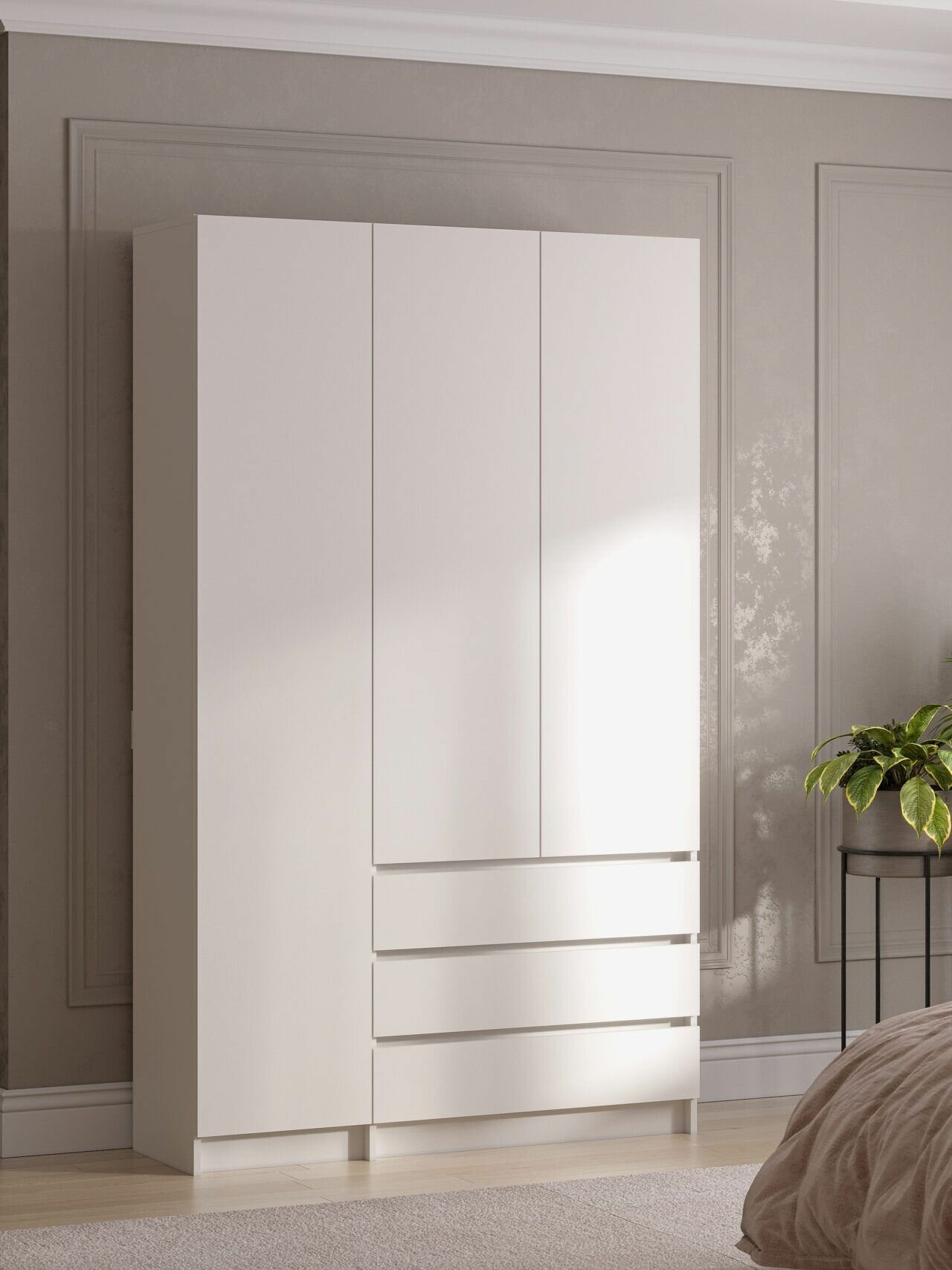 ARNIKA Шкаф для одежды Бали 120,1х38х200см, распашной с ящиками, меланж