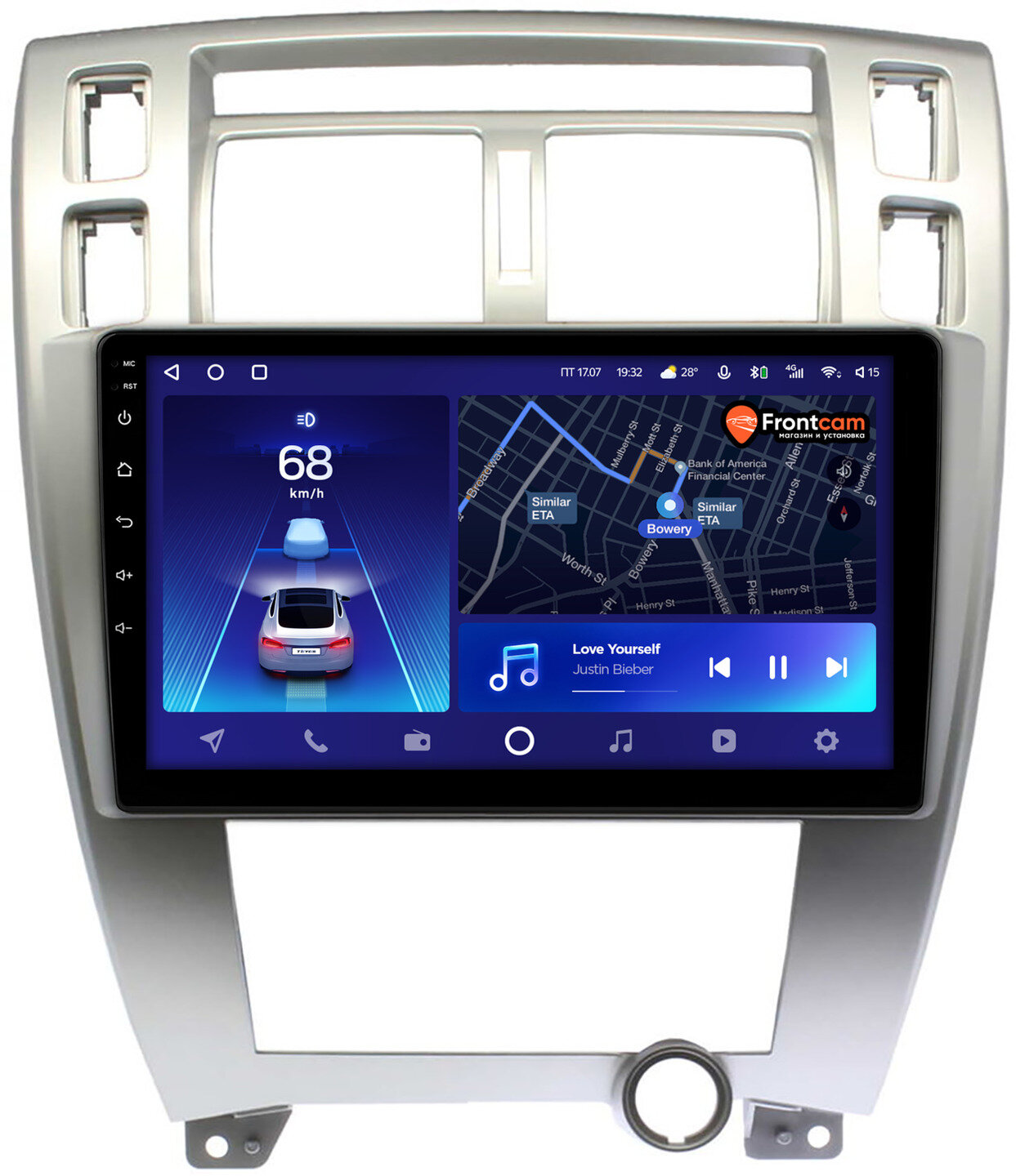 Штатная магнитола Hyundai Tucson 2004-2010 (серебряная) Teyes CC2 PLUS 4/32 10" RM-10-HY166T Android 10 (4G-SIM, DSP, QLed)