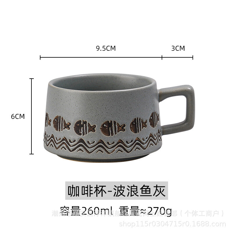 Винтажный керамический набор для кофе с чашкой и блюдцем, чашка для послеобеденного чая, простая чашка для завтрака с молоком и цветочным узором для домашнего использования, высококачественная и изысканная.