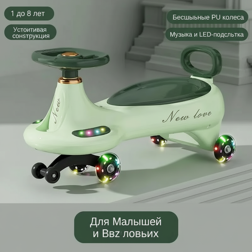 Детская качалка-каталка от 1 до 8 лет, устойчивая, бесшумная, для малышей и взрослых