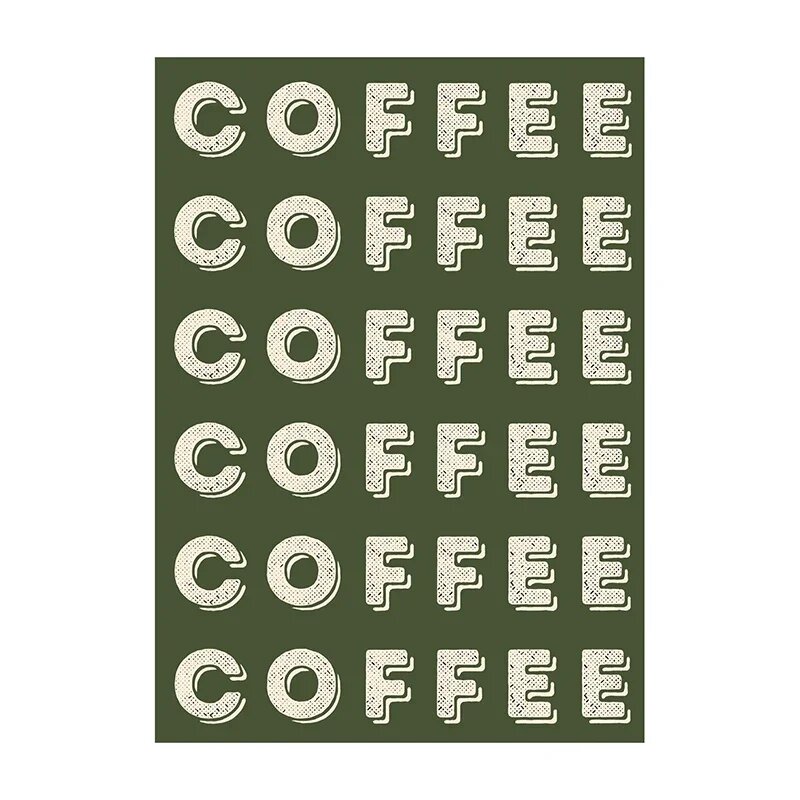 Принт на холсте "Coffee" 30x40см, Зеленый, Unframed
