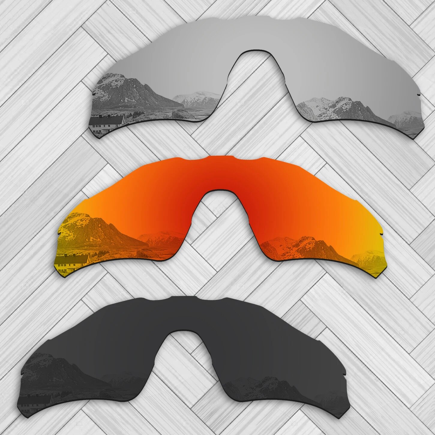 Линзы для очков Oakley Radar EV Path AF (азиатская посадка) Eye Opening Stuff Black-Red-Silver