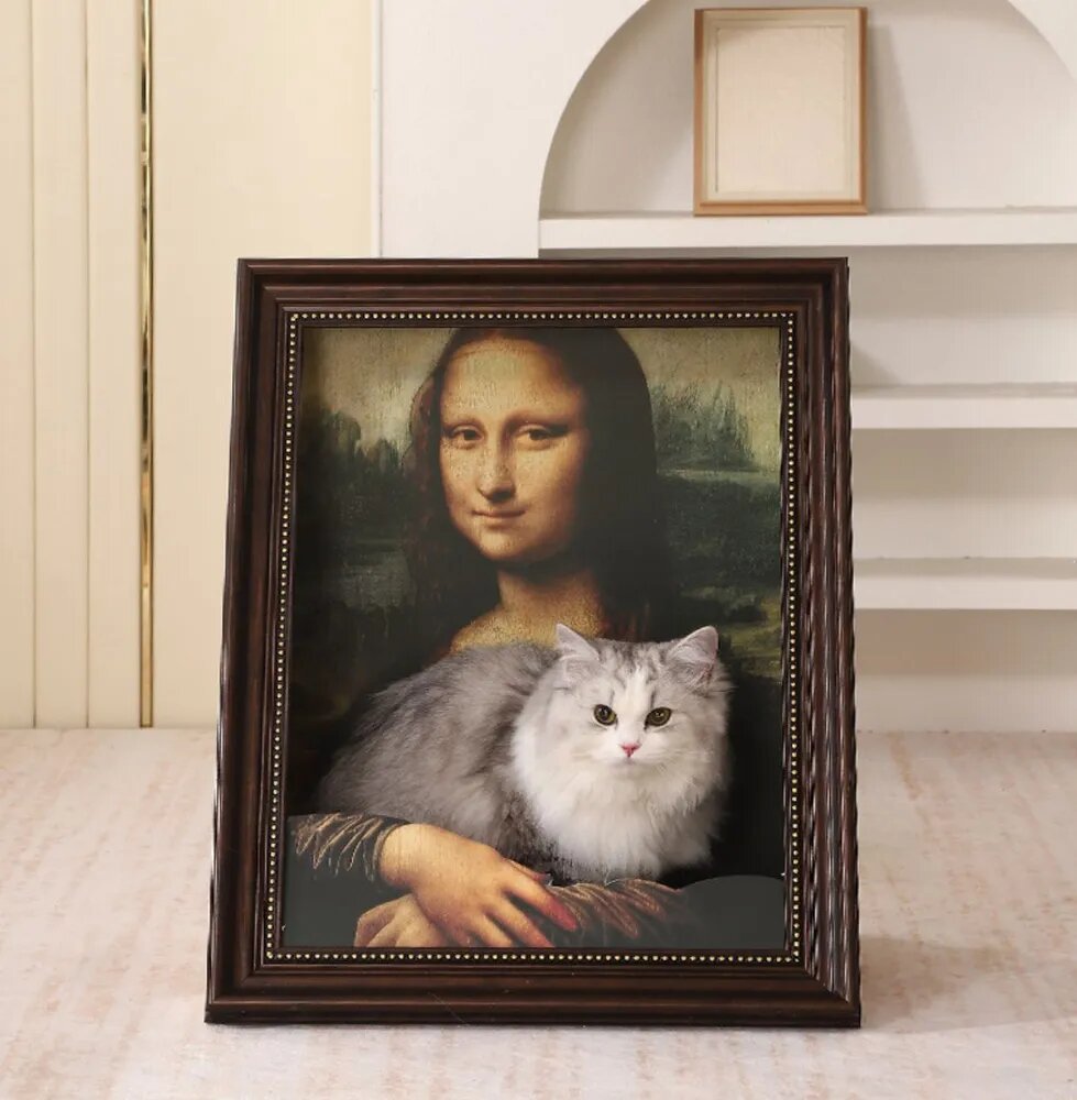 Котячье гнездо в стиле "Мона Лиза" для кошек, размеры 540x80x430, коричневый цвет