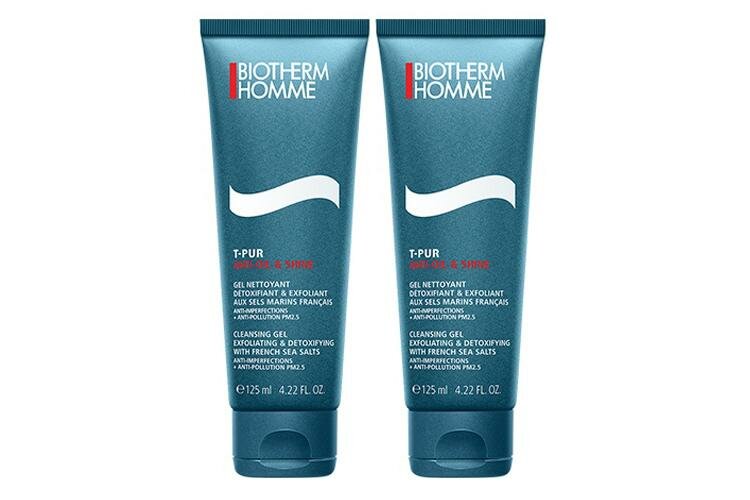 Очищающий гель мужской BIOTHERM T-Pur, от блеска и жирности, 2 x 125 мл