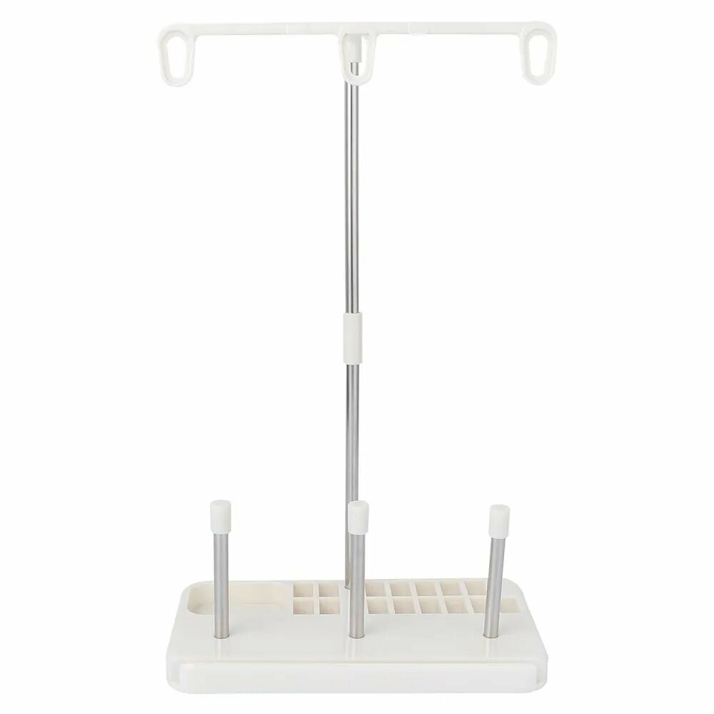 Штатив для ниток пластиковый на 3 катушки для швейных работ белого цвета