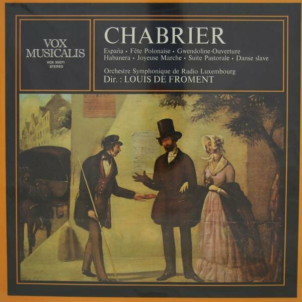 Винтажная виниловая пластинка CHABRIER - ESPANA, FETE POLONAISE, GWENDOLINE-OUVERTURE (ORCHESTRE SYMPHONIQUE DE RADIO LUXEMBOURG)