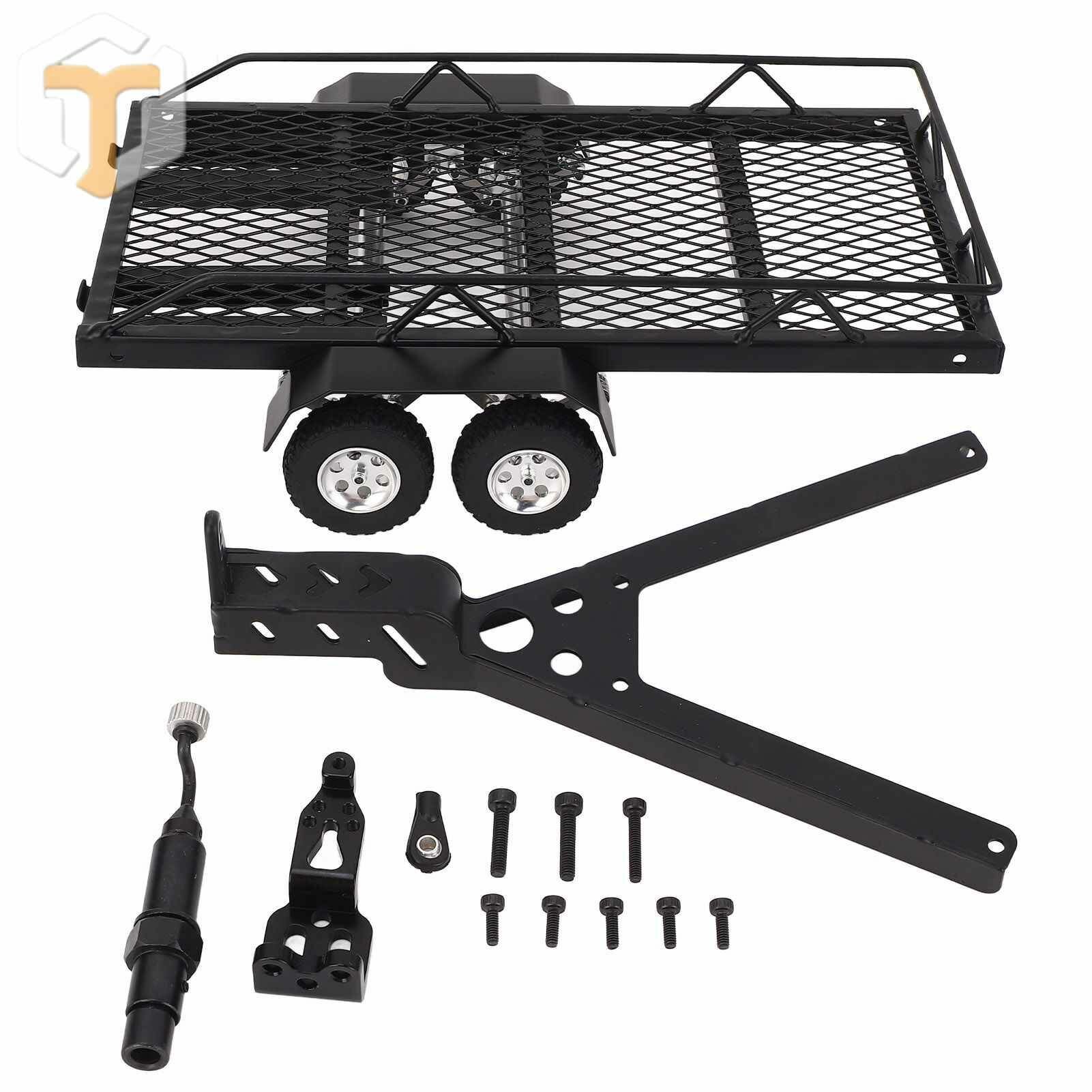 Двухосный 1/24 масштаб RC прицеп для перевозки за автомобилями SCX24 FCX24 гусеничные детали для модернизации