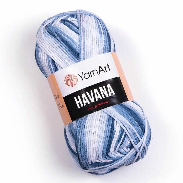 Пряжа YarnArt Havana 2110 (1 моток по 200г/215м) белый/серый джинс