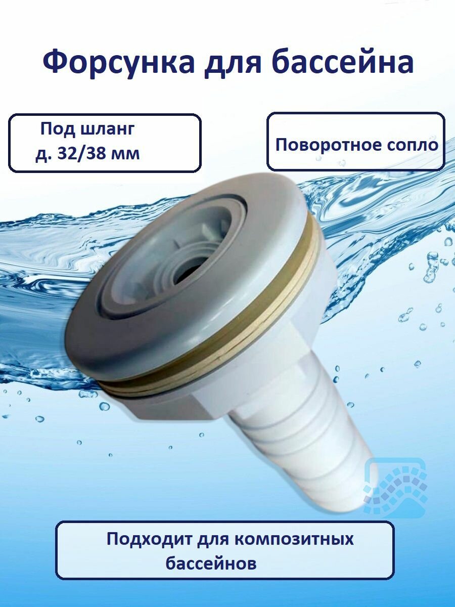 Форсунка для бассейна, подкл. штуцерное 32/38 мм