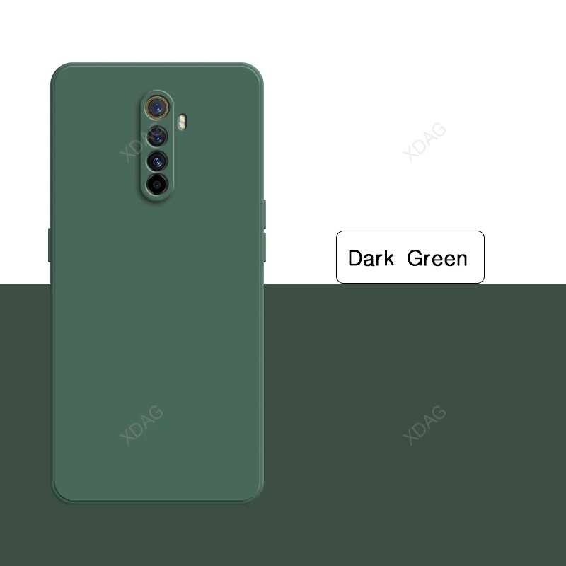 Чехол для OPPO Realme X2 Pro, темно-зеленый, силикон