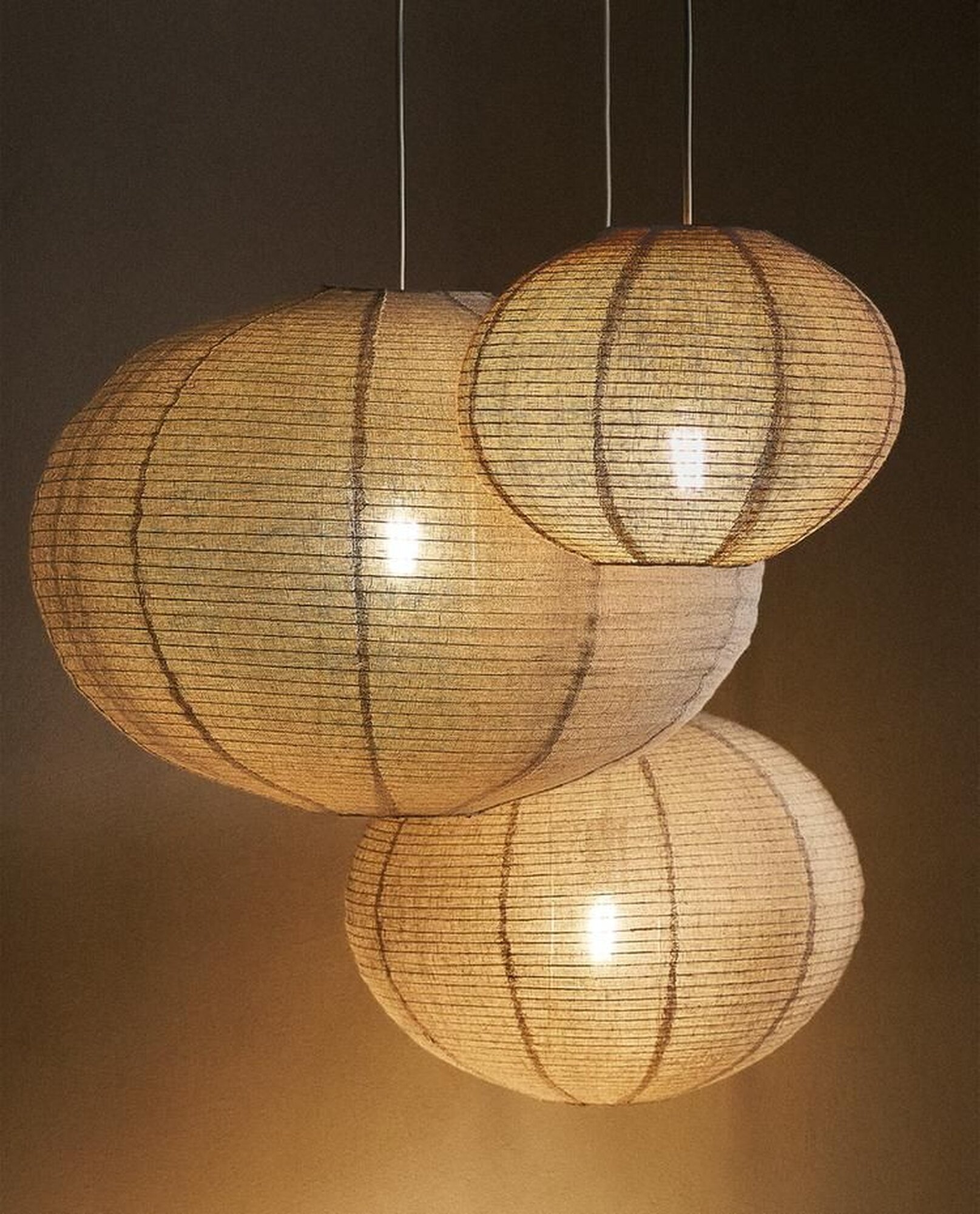 Сферический абажур из льна для потолочной лампы, 38 x 50 x 50 см, кремовый, ZARA HOME, 7282/592-1