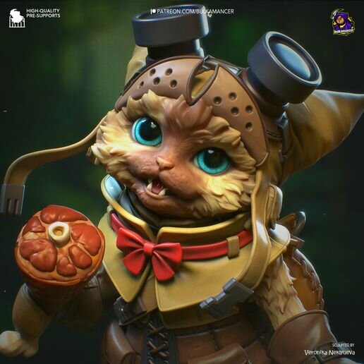 Сборная модель Palico and Toad (Monster Hunter Wilds), 137мм, 1/8 для покраски