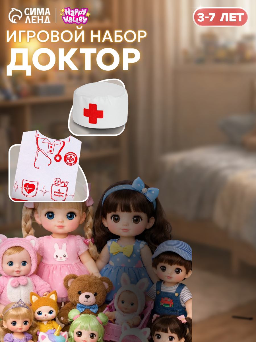 Игровой набор Happy Valley «Доктор», 2 предмета, цвет белый/красный