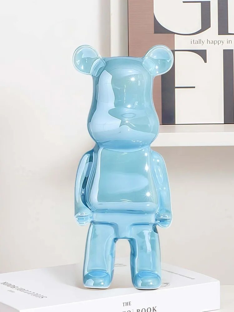 Статуэтка Bearbrick голубая керамическая, высота 35 см, длина 35 см