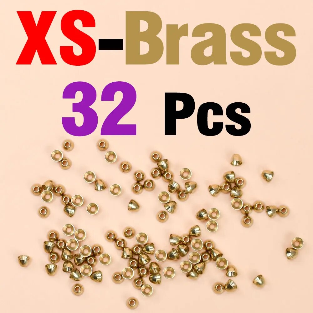 32 шт. XS латунные конусные головки для мушек, Brass