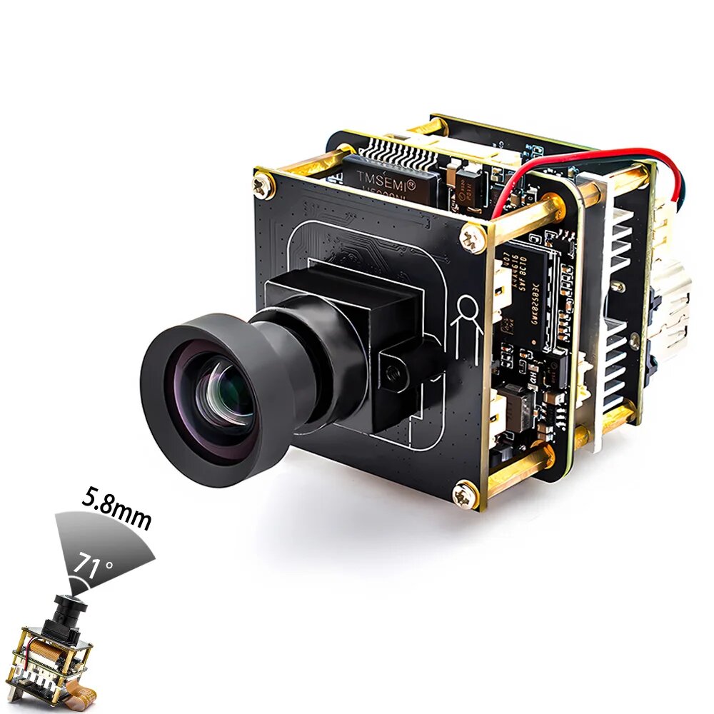 4K IP-камера IMX678 HDMI, 5.8mm, 71°, DC12V