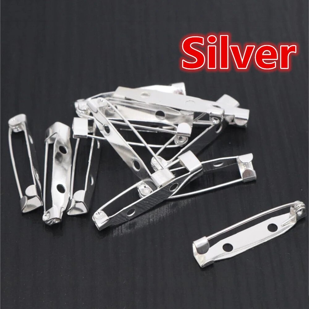 50 шт, 15, 20, 25, 30, 35, 40 мм, 7 цветов, брошка, зажим, базовые булавки, безопасные булавки, настройки броши, пустая основа для самостоятельного изготовления ювелирных изделий