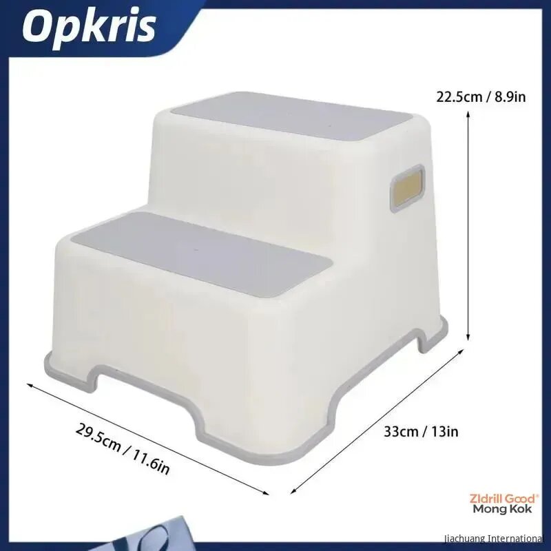 Opkris Детский табурет белый пластик 33x29.5x22.5 см для дома 1 шт.