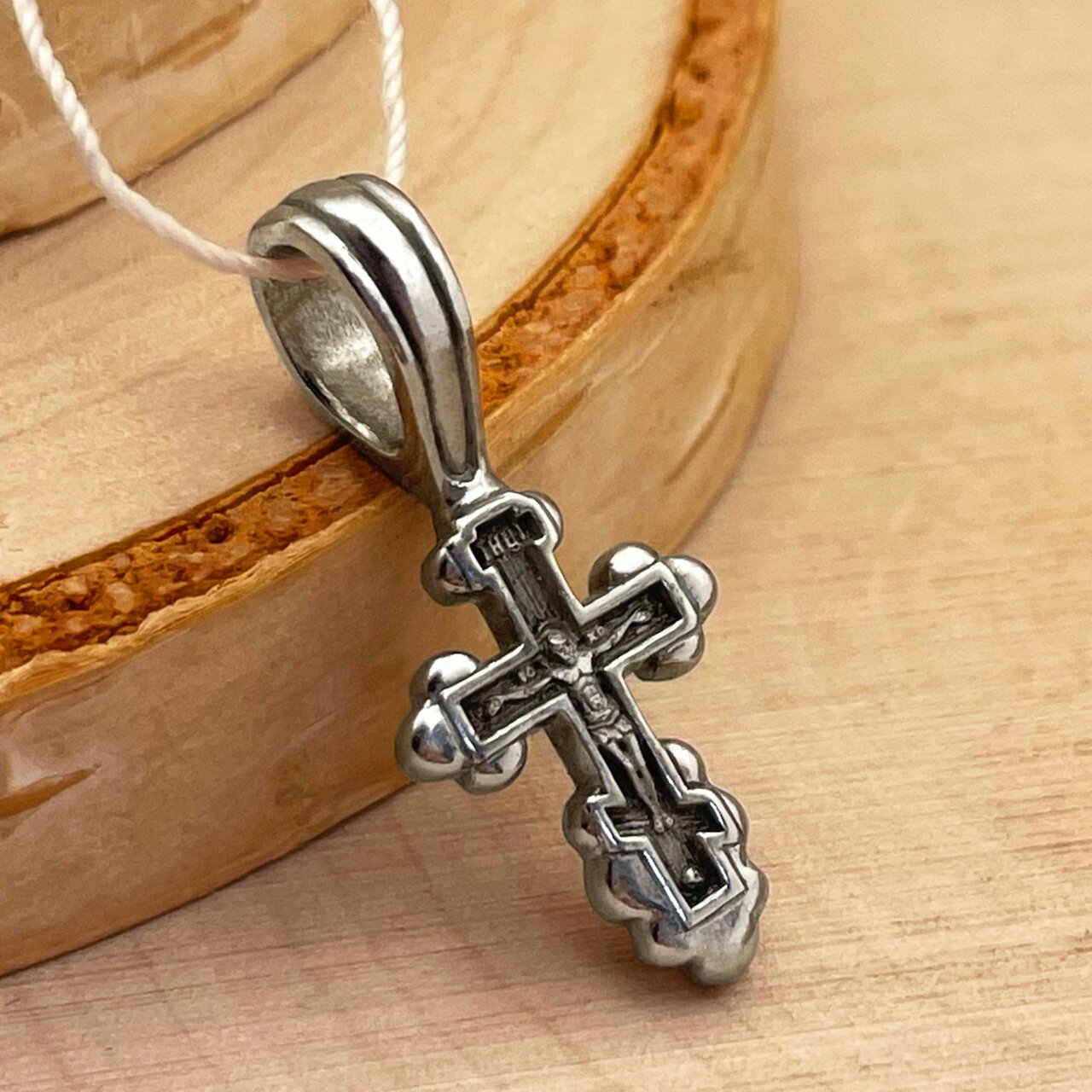 Крестик, серебро, 925 проба, чернение, родирование