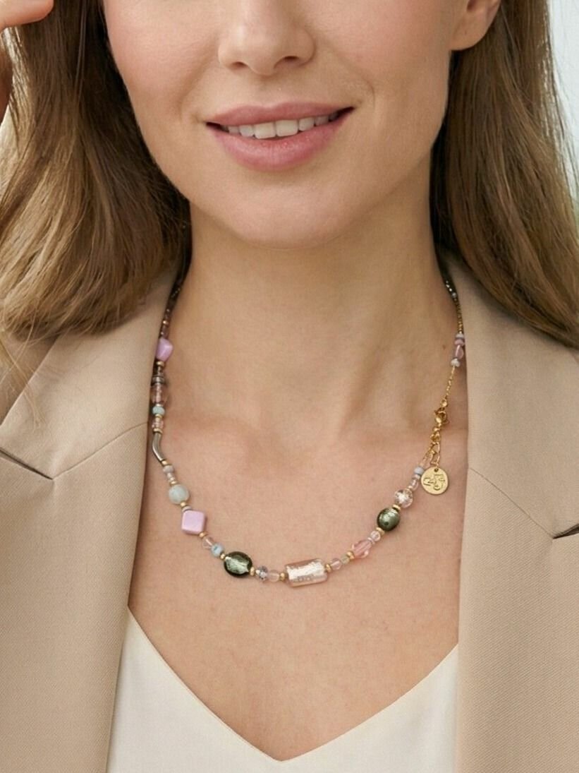 Колье, стекло, муранское стекло