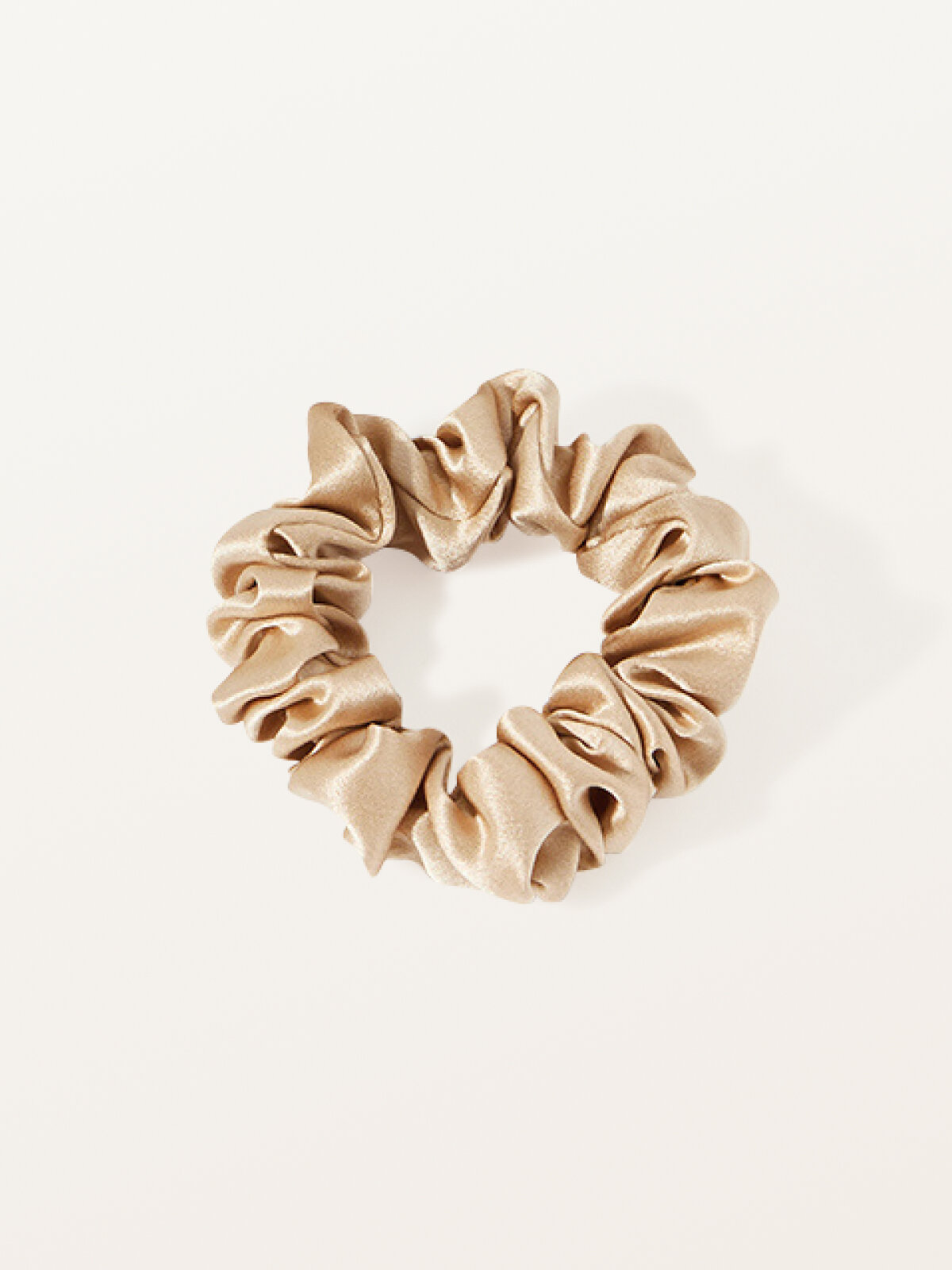 Шелковая резинка для волос Ayris Silk, элитный 100% натуральный шелк, цвет классический бежевый (Средняя, 1 шт)