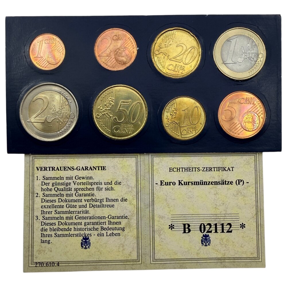 Португалия, набор из 8 монет 1, 2, 5, 10, 20, 50 евроцентов, 1, 2 евро 2002-2009 гг.