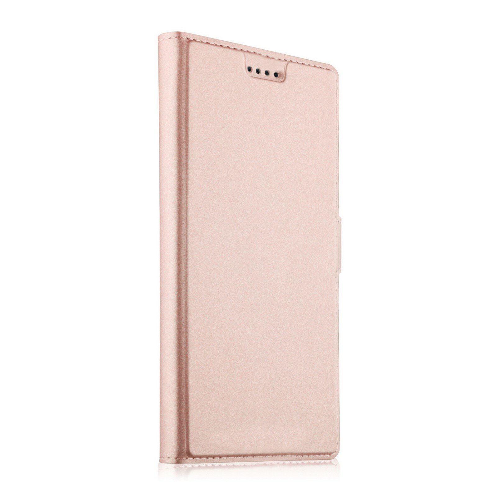Чехол-книжка MyPads для Samsung Galaxy A6 Plus SM-A605F на жёсткой металлической основе розовое золото