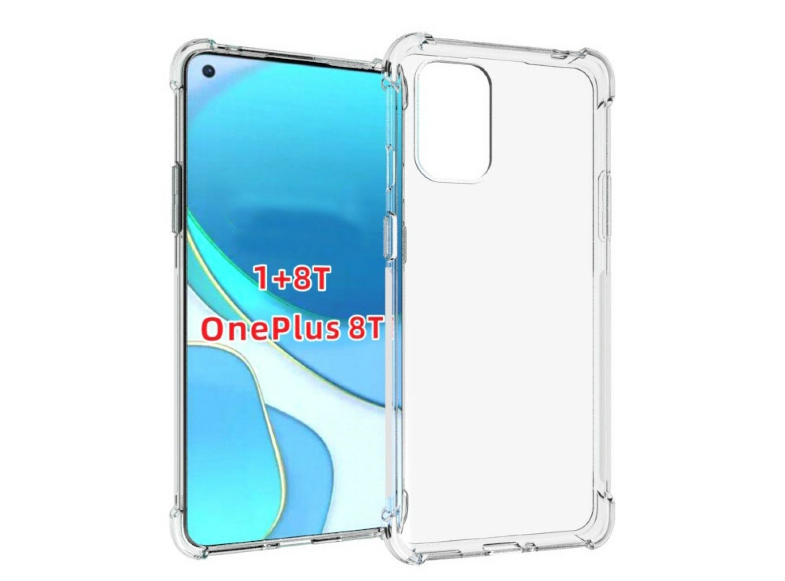 Чехол-бампер MyPads Tocco для OnePlus 8T / 1+ 8T / One Plus 9R с усиленной защитой углов прозрачный