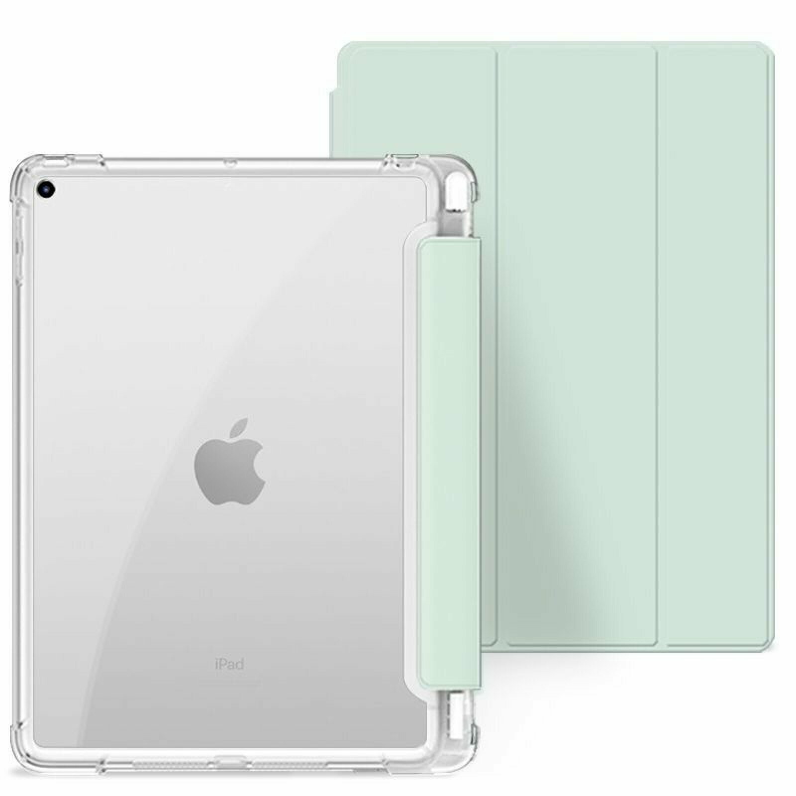 Чехол MyPads для iPad 9.7 5-го и 6-го поколения с прозрачной задней панелью и пастельно-зеленой крышкой