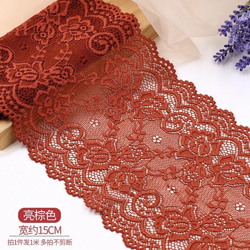 Эластичная кружевная лента Wusmart 15 см белая/черная Orange Red