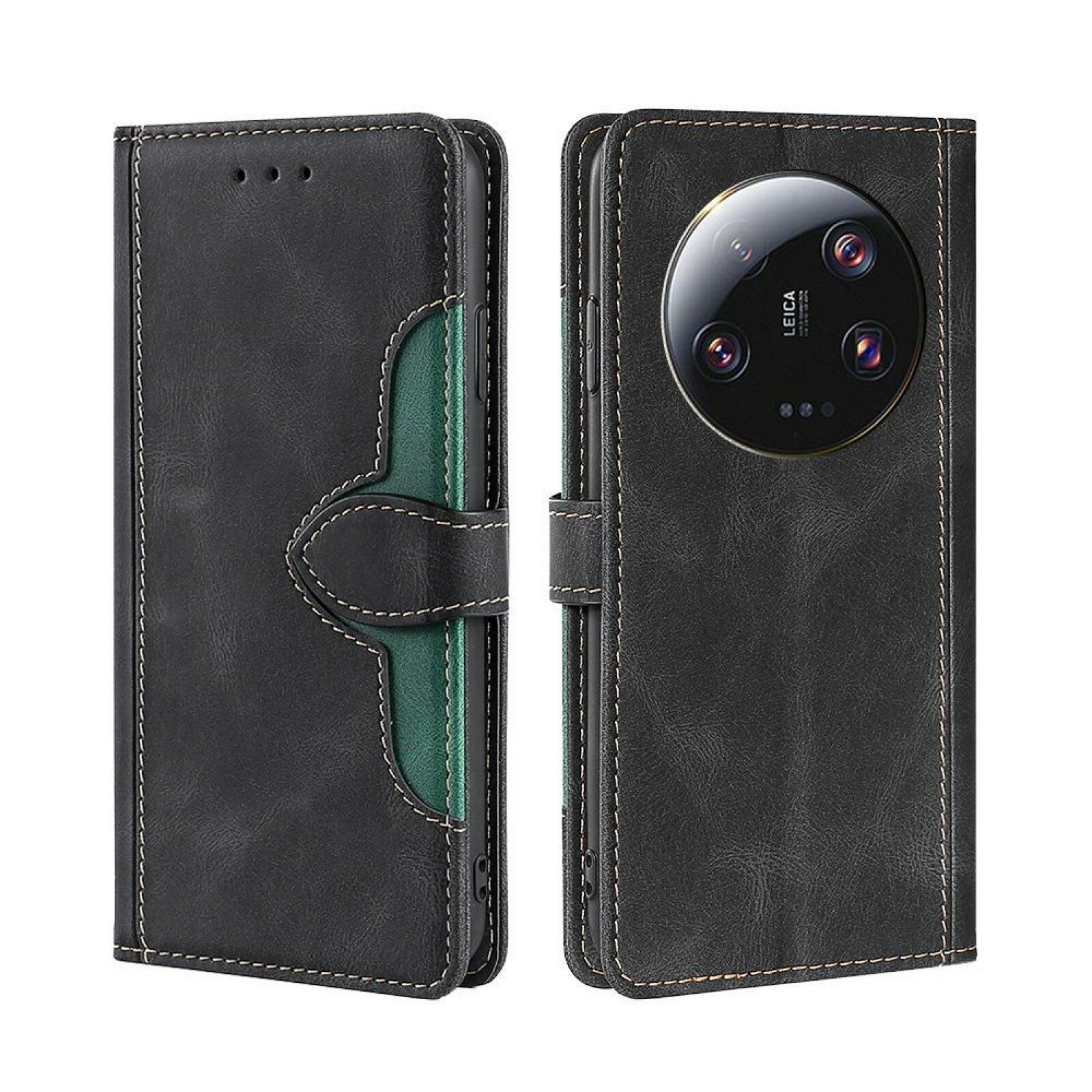 Чехол-книжка MyPads для Xiaomi 13 Ultra с узором и цветовым акцентом, магнитный замок, держатель для карт