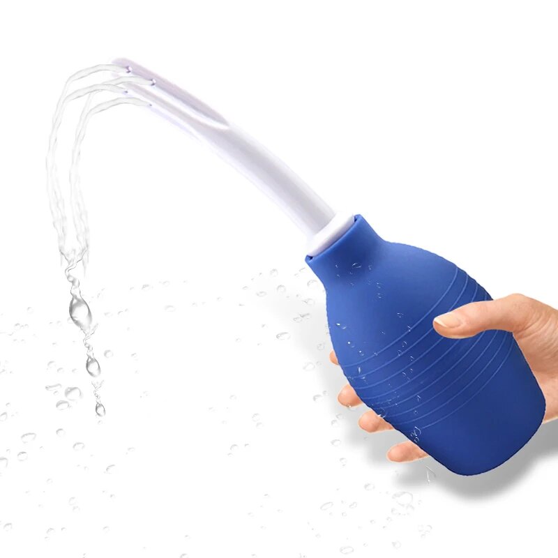 Многоразовый анальный очиститель, безопасный ректальный шприц, струток для душа, клизма, 310ml-Black