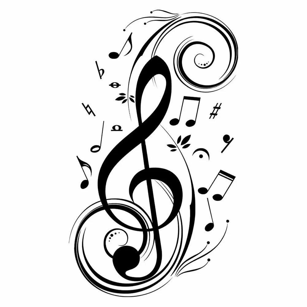 Наклейки на стену с музыкальным рисунком Beat Note (черные), 77x45 см.