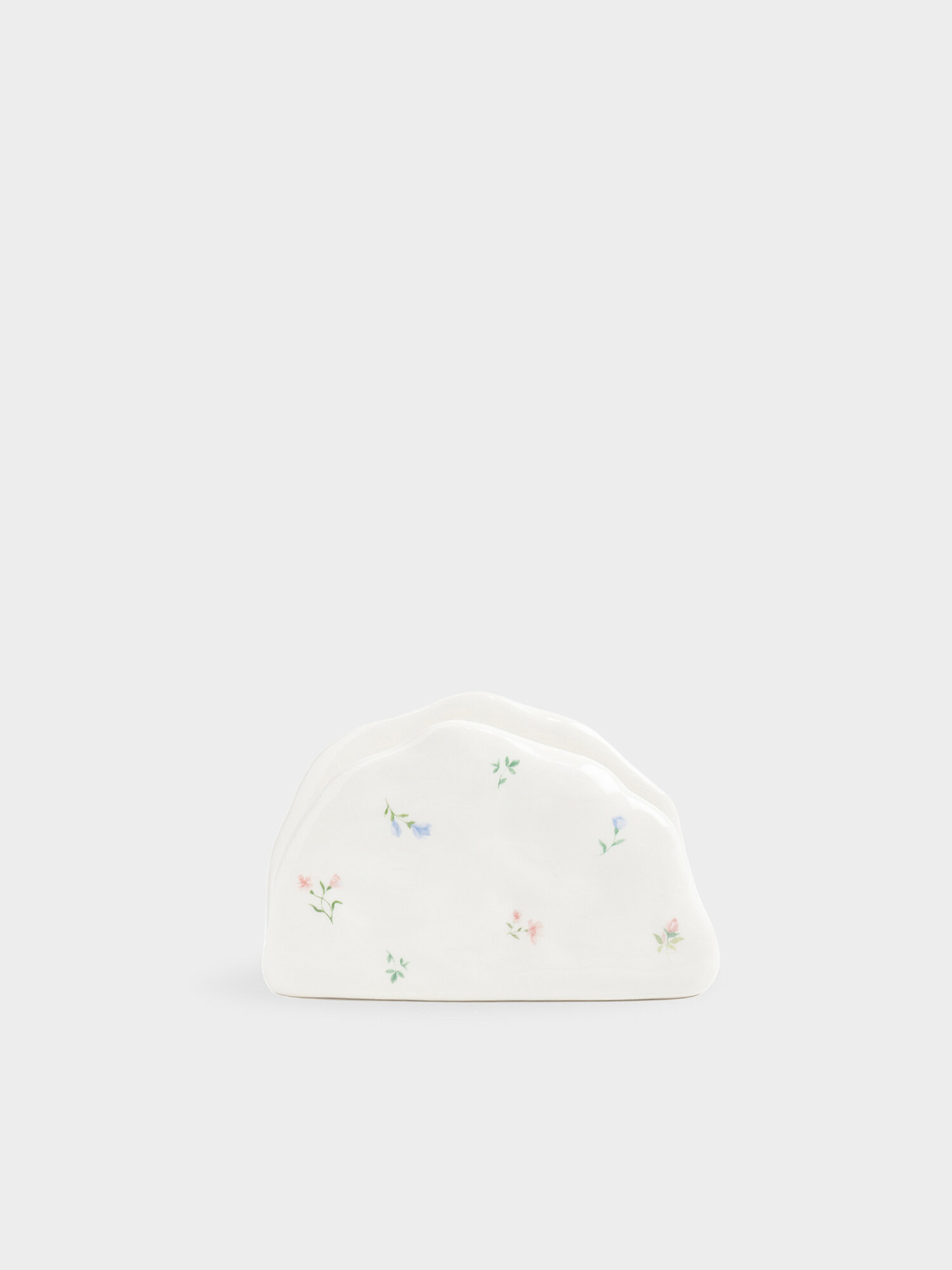 Салфетница, 12 см, керамика D, молочная, Нежные цветы, El flora, Kuchenland