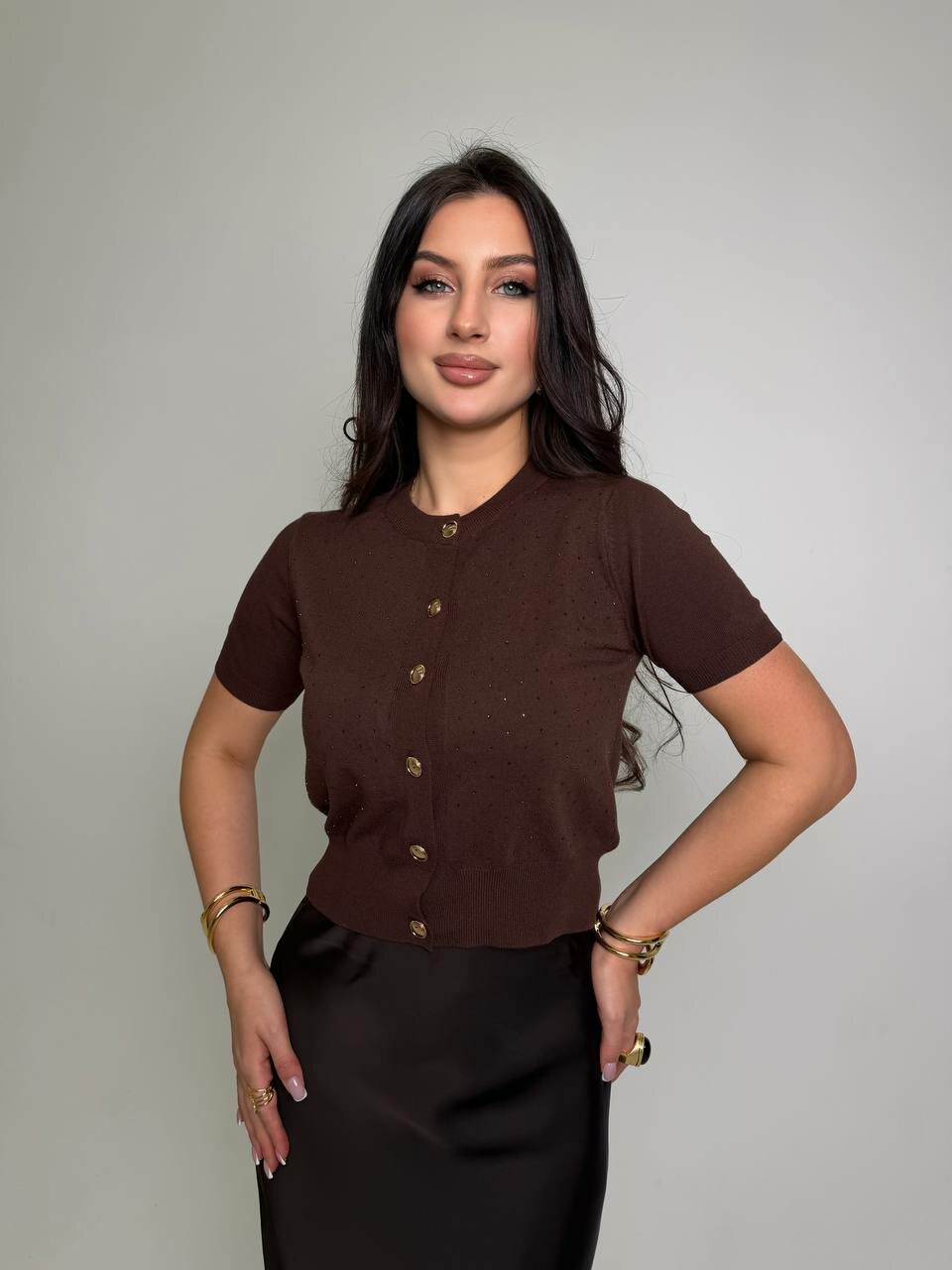 Кардиган  со стразами