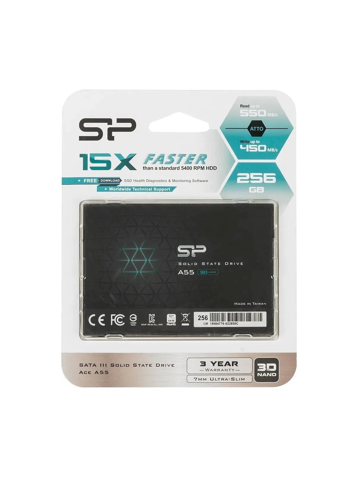 Silicon Power SSD 256Gb A55 SP256GBSS3A55S25 2.5", SATA3