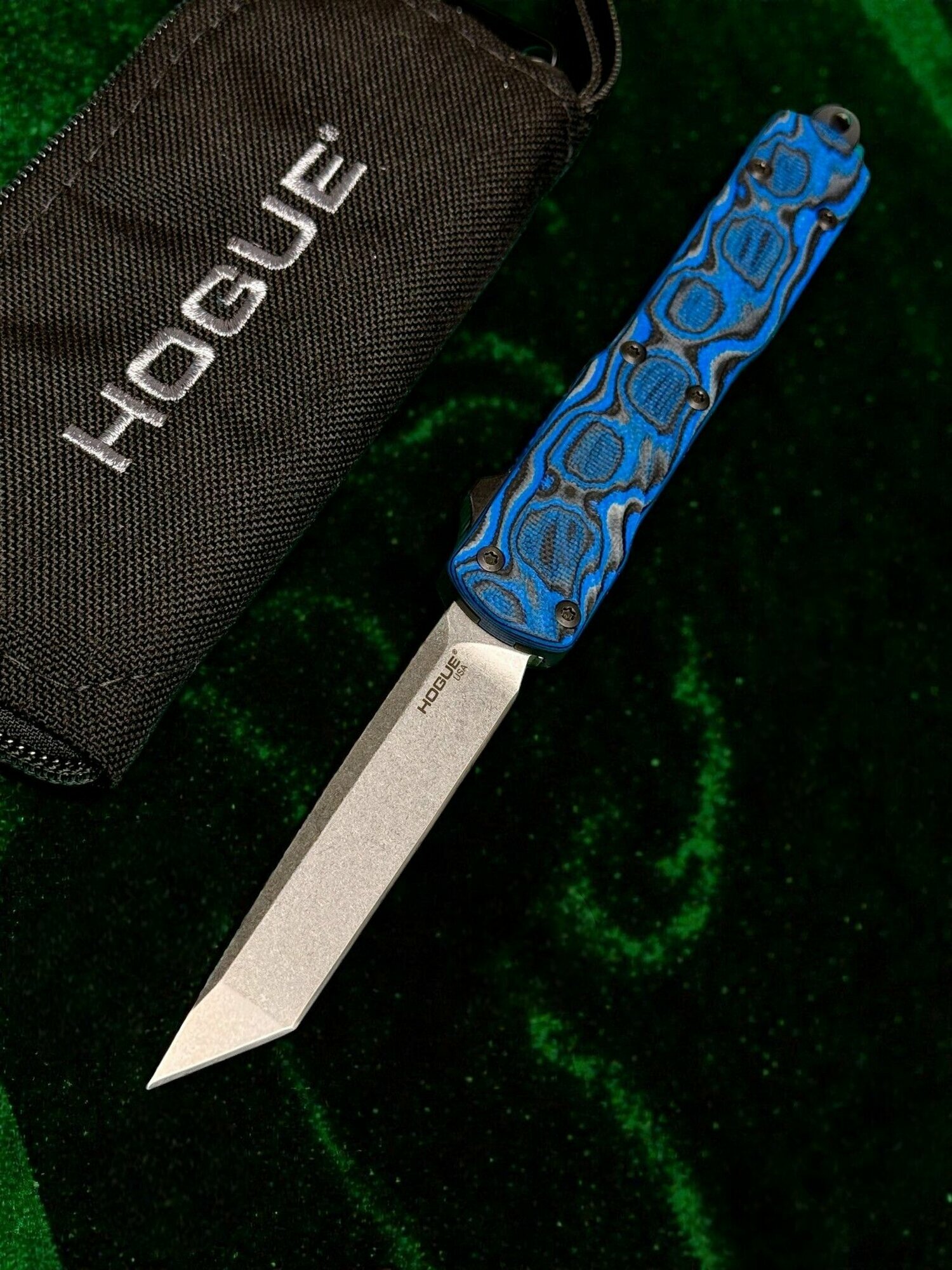 Нож складной Hogue HO34863 Counterstrike, CPM-20CV StoneWash Blade, G-Mascus Blue G10 Handle