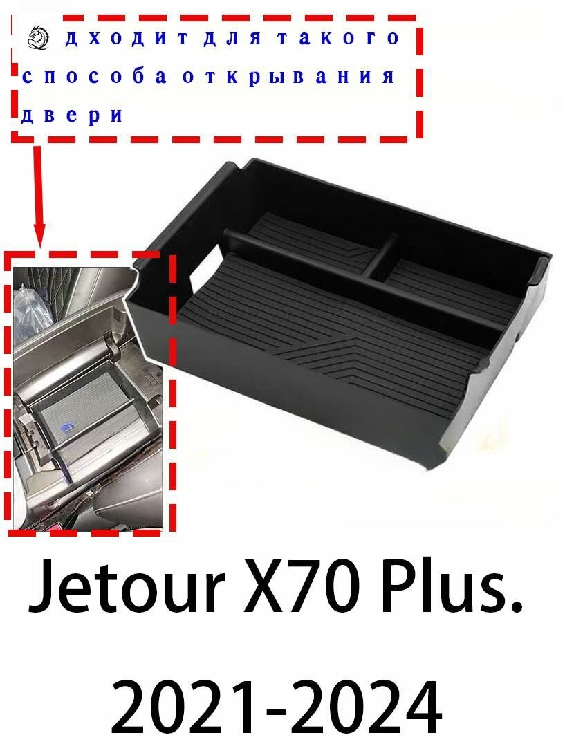 Обшивка подлокотника для Jetour X70 Plus 2021-2024 ABS и силикон, защита от износа и царапин