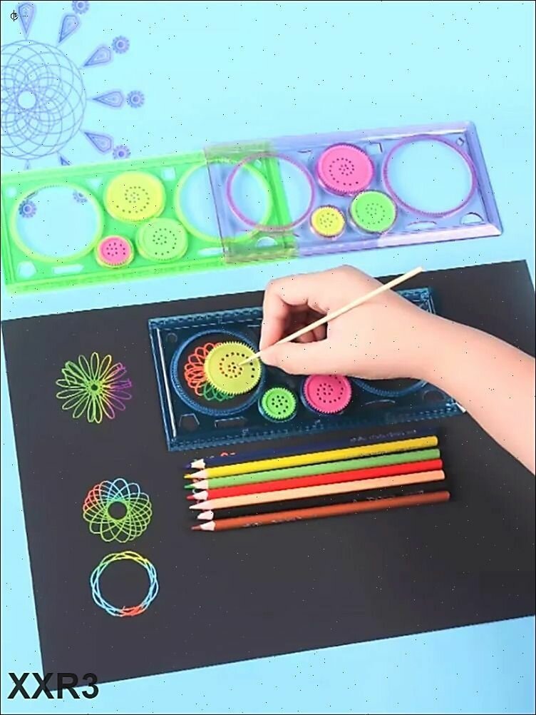Набор 7 штук, Трафарет набор для рисования / линейка спирограф для творчества
