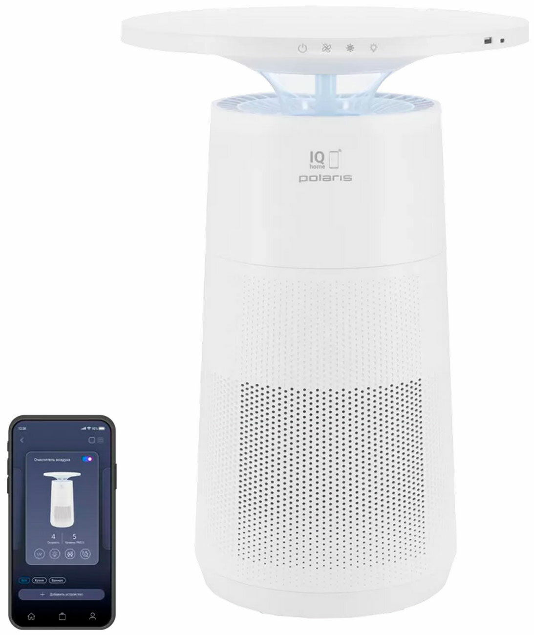 Воздуxоочиститель Polaris PPAT 80P WIFI IQ Home, белый